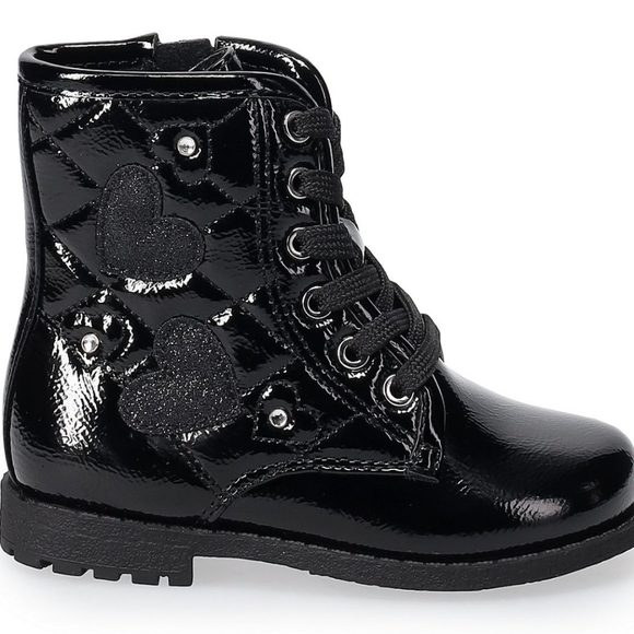 Rachel Shoes | Shoes | Little Girls Natilee Black Patent Leather Combat Boots By Rachel Size 6m ...